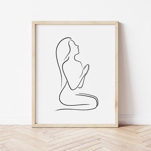 Praying Woman | Woman of Faith | Pray Wall Art | Christian Artwork ...