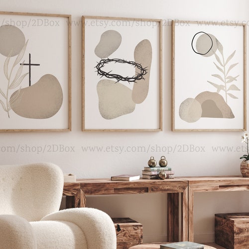 Neutral Christian Home Decor Boho Christian Wall Art - Etsy