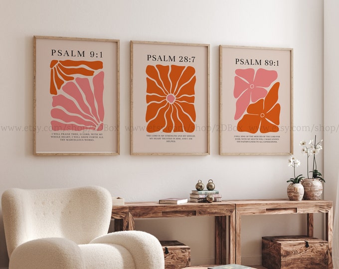 Christian Printed Poster Decor 'goodness of God' Poster Pink and Orange ...