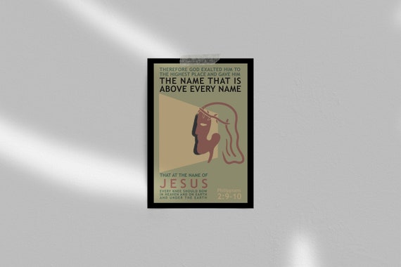 Minimalist Modern Jesus Christ Poster Green & Yellow | Etsy