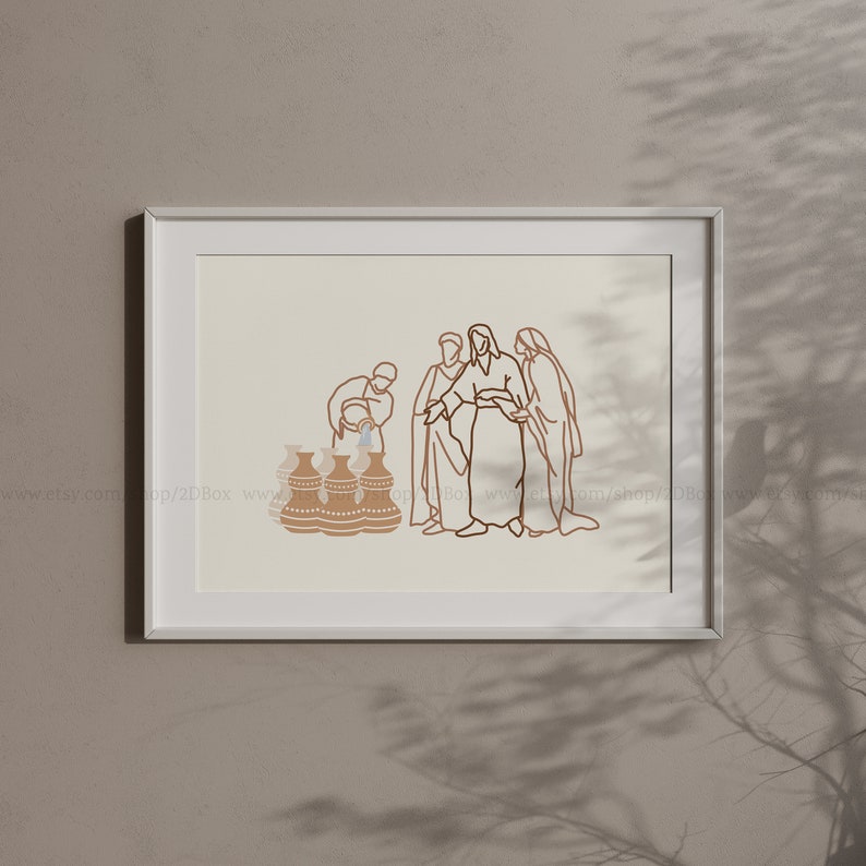 Wedding at Cana Bible Story Jesus' First Miracle - Etsy