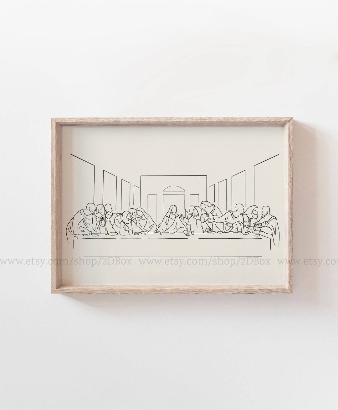 The Last Supper Line Art, Jesus Line Art, Christian Printable Wall Art ...