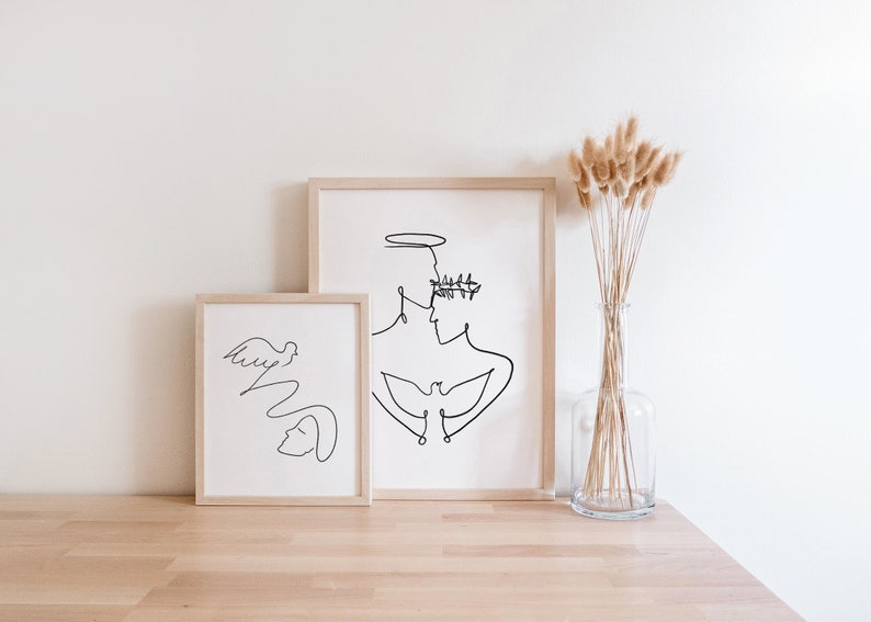 Holy Trinity Line Art Trinity One Line Christian Artwork | Etsy