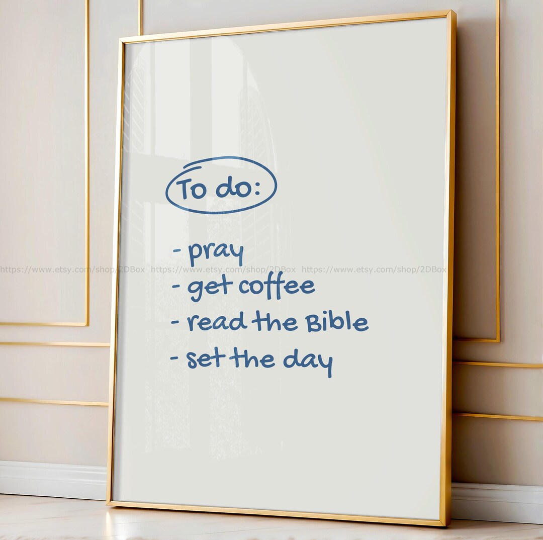 Blue Christian Poster Modern Christian Decor Minimalist Christian ...