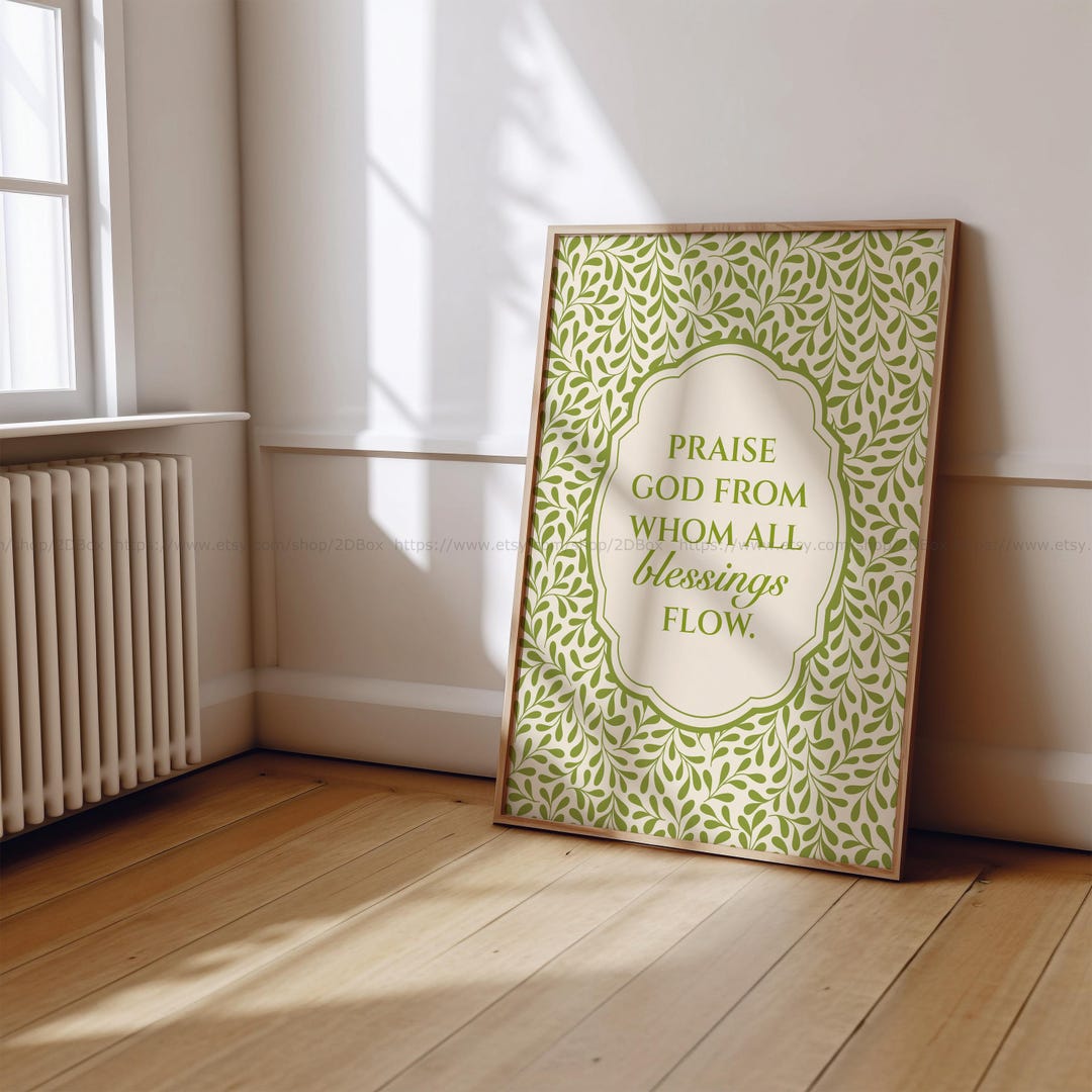 Praise God From Whom All Blessings Flow Vintage Christian Wall Art ...