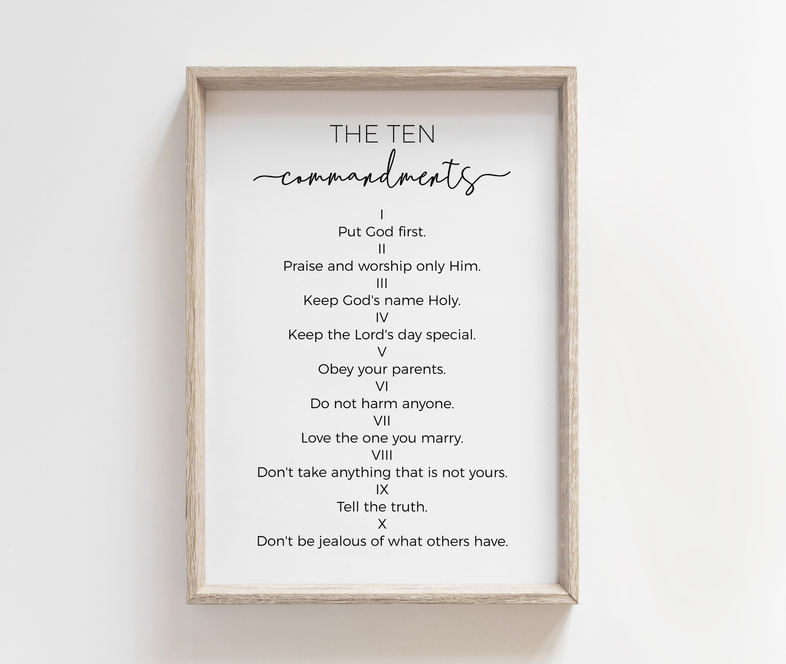 The Ten Commandments Print 10 Commandments Minimalist Wall - Etsy