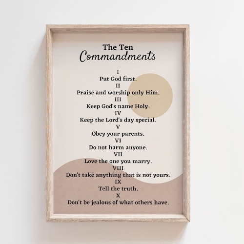 10 Commandments Printable Ten Commandments Bible Typographic - Etsy