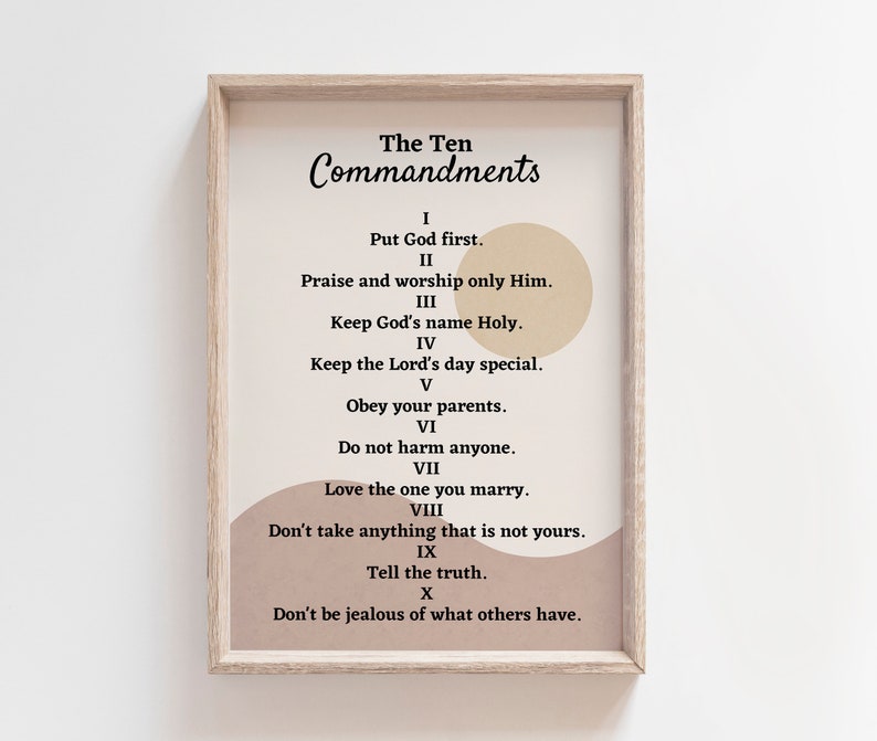 The Ten Commandments Print 10 Commandments Boho Wall Art - Etsy