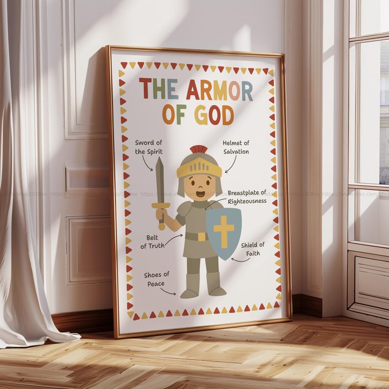 Christian Bible Education Posters Creation, Lord’s Prayer, Armor of God ...