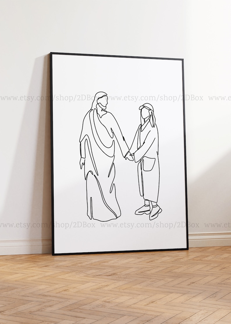 Jesus Art Minimalist Modern Christ Art Jesus Line Art - Etsy