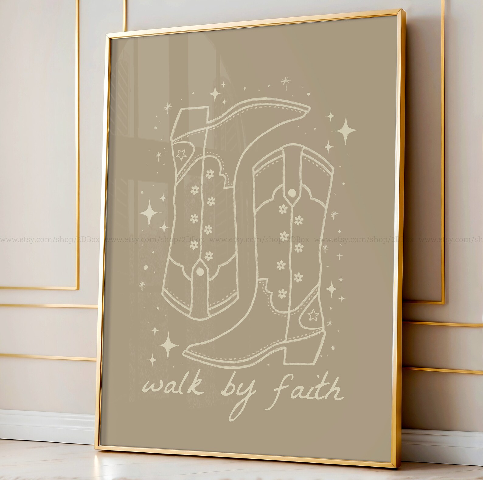 Western Bible Beige Poster for Trendy Dorm Room Modern Christian Wall ...