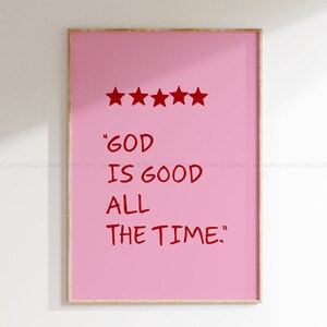 Christian Pink Art for Home Decor Minimalist Bible Verse Printable Wall ...