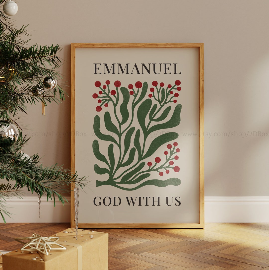 Christmas Abstract Matisse Print, Christian Christmas Decor, Green and ...