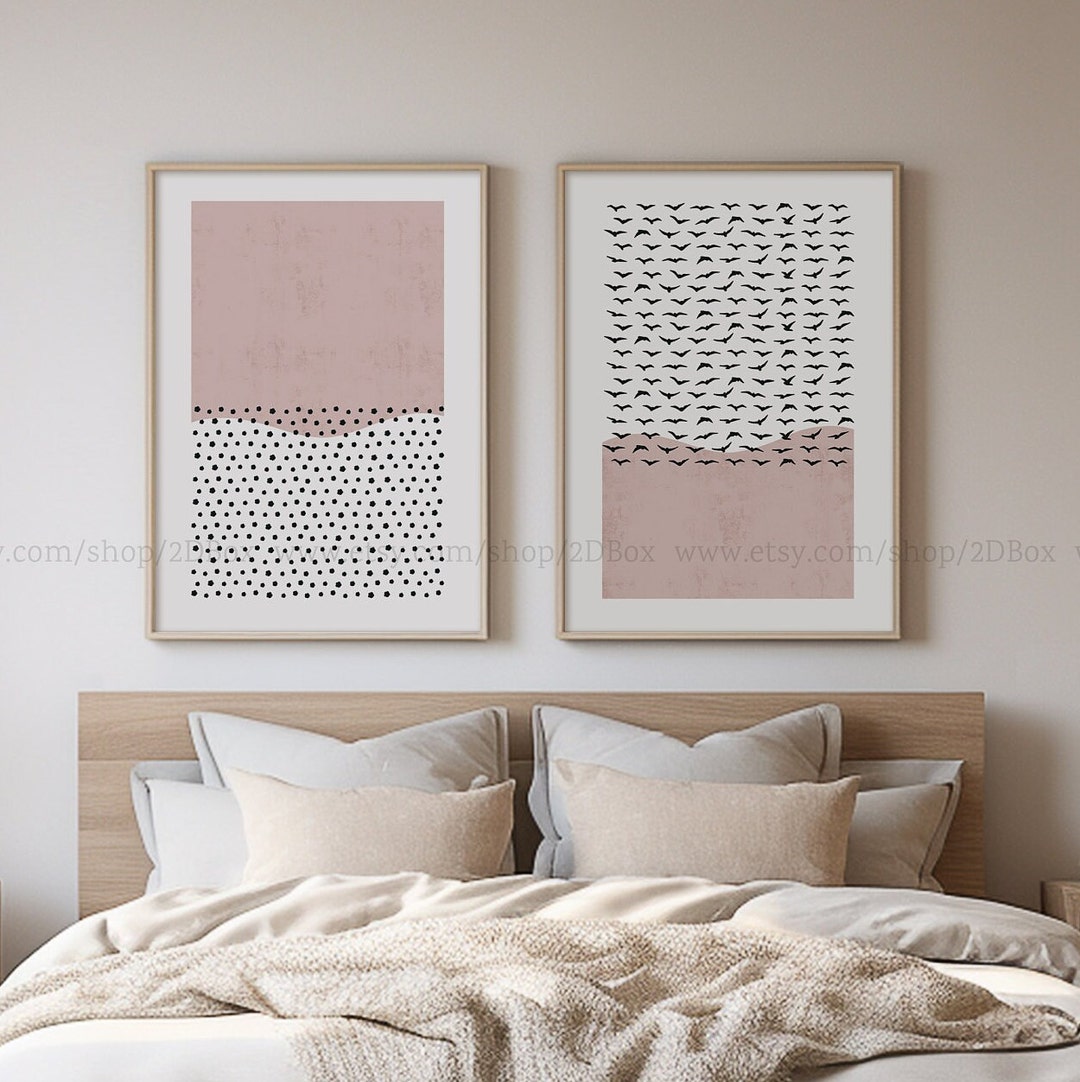 Biblical Pink Prints Set of 2, Look at the Birds, Consider the Lillies ...