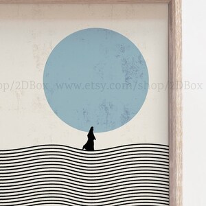 Blue Mid Century Christian Wall Art, Minimalist Christian Decor, Set of ...