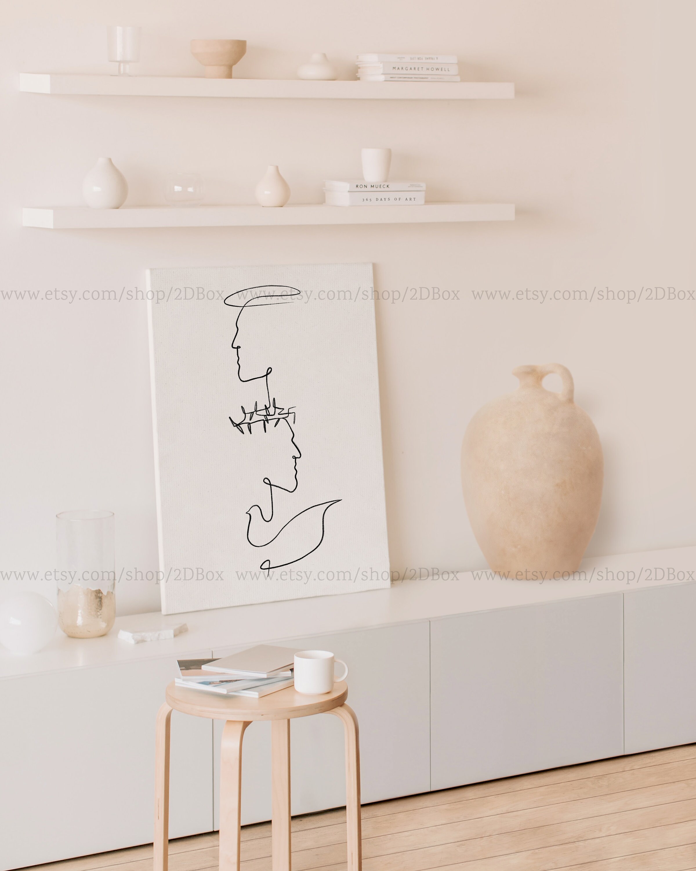 Holy Trinity Line Art Christian Prints Father Spirit Son - Etsy