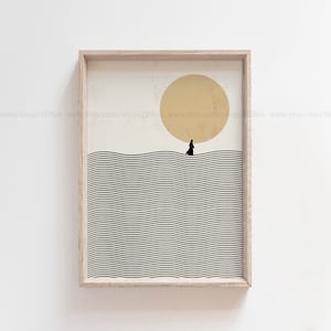 Yellow Mid Century Christian Wall Art, Minimalist Christian Decor, Set ...