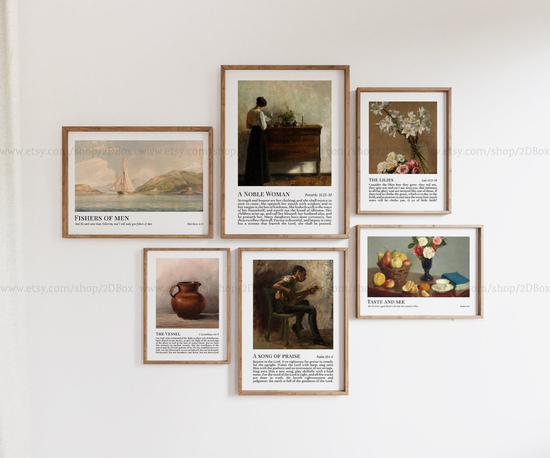 Christian Fine Art Collection, Set of 6 Moody Christian Prints, Vintage ...