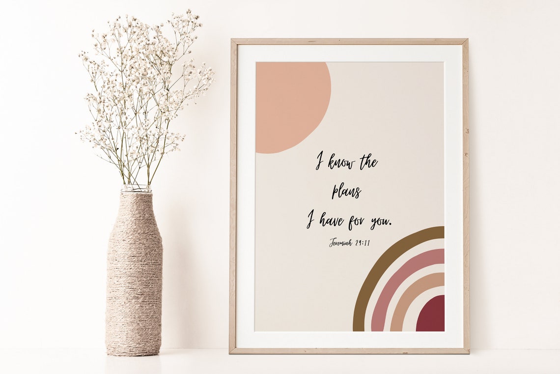 Bible Verse Print Christian Wall Art Christian Boho Decor | Etsy