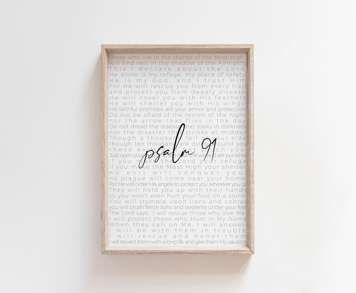 Psalm 91 Wall Art Christian Wall Art Bible Verse Wall Art - Etsy