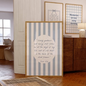 Blue Bible Verse Set of 3, Christian Printable Art, Christian Teen Room ...