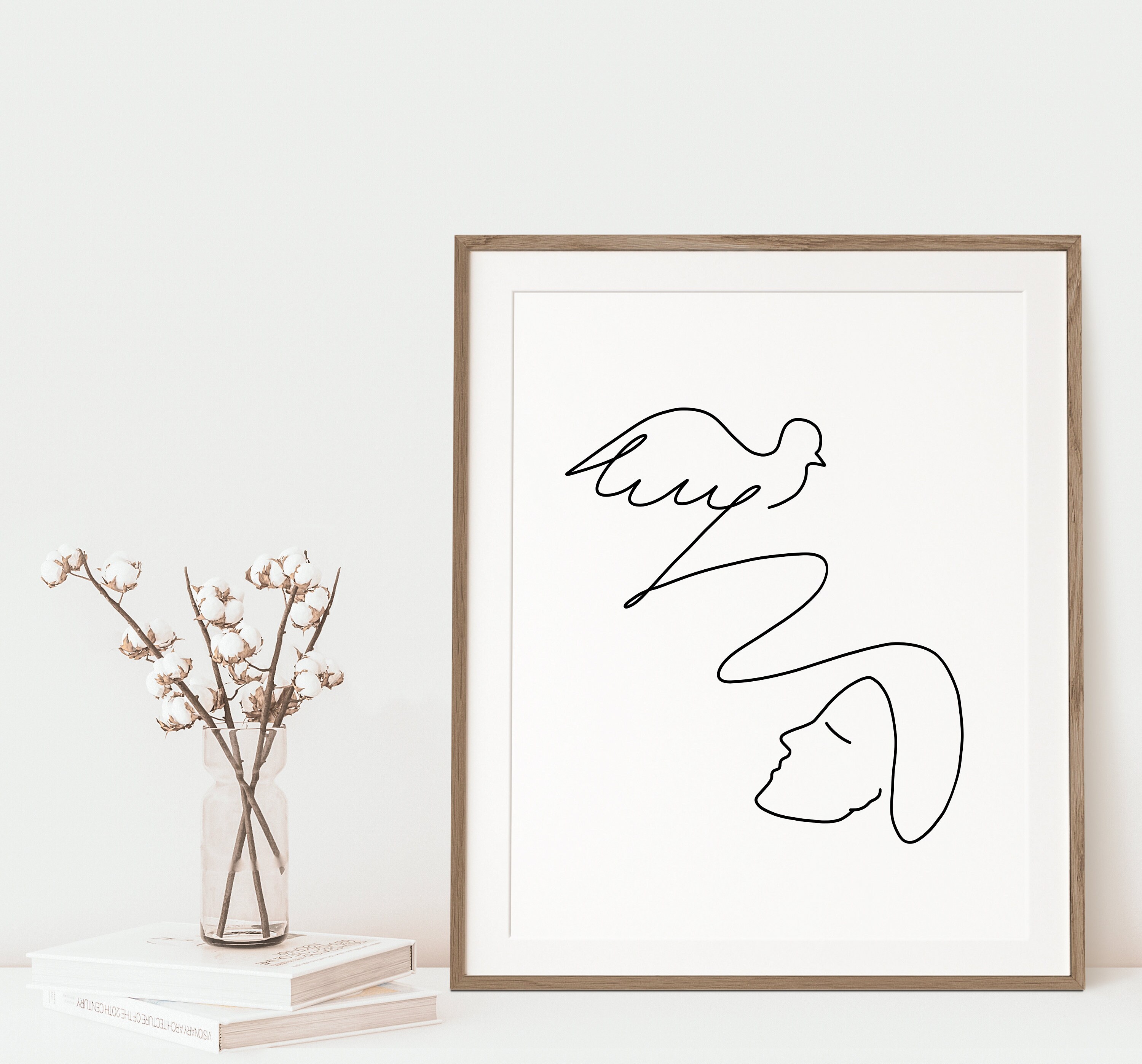 Come Holy Spirit Illustration Print Dove Line Art Modern | Etsy