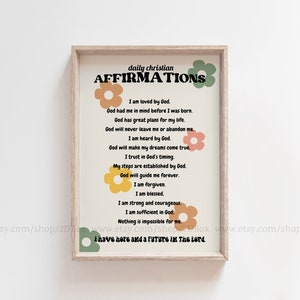 Christian Wall Art Set, Christian Encouraging Aesthetic Classroom Decor ...