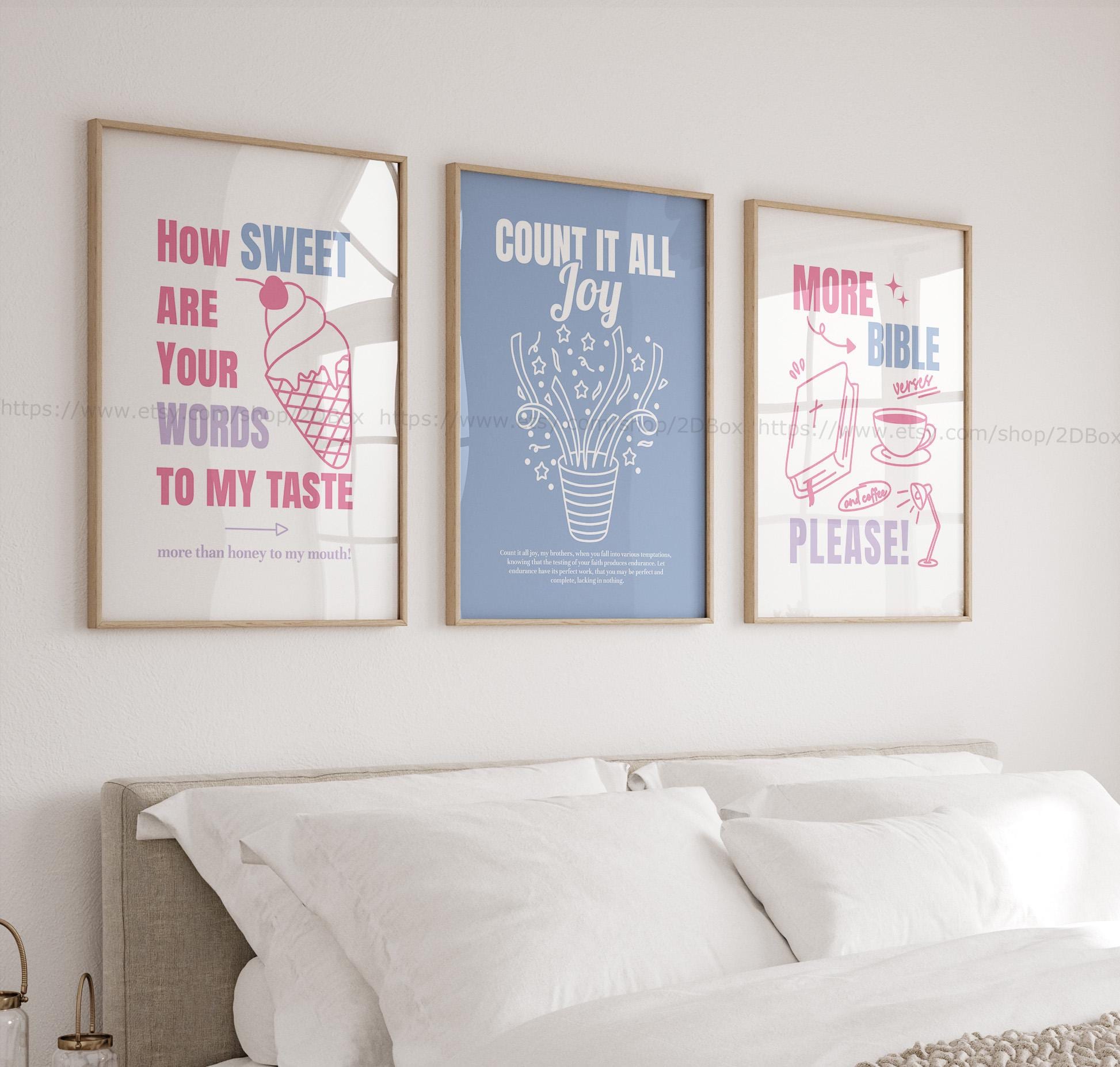 Bible Verse Wall Art for Home Decor Bright Fun Colorful Christian ...