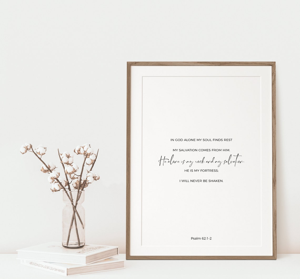 Psalm 62 Wall Art in God Alone My Soul Finds REST Bible - Etsy