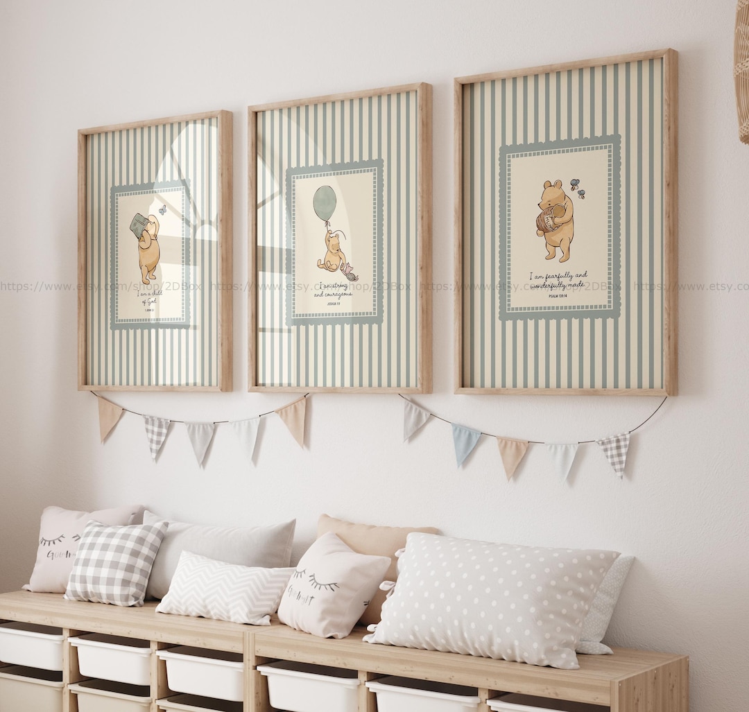 Winnie the Pooh Christian Nursery Wall Art Jesus Nursery Art Kids ...