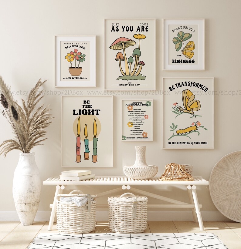 Christian Wall Art Set Christian Encouraging Aesthetic - Etsy