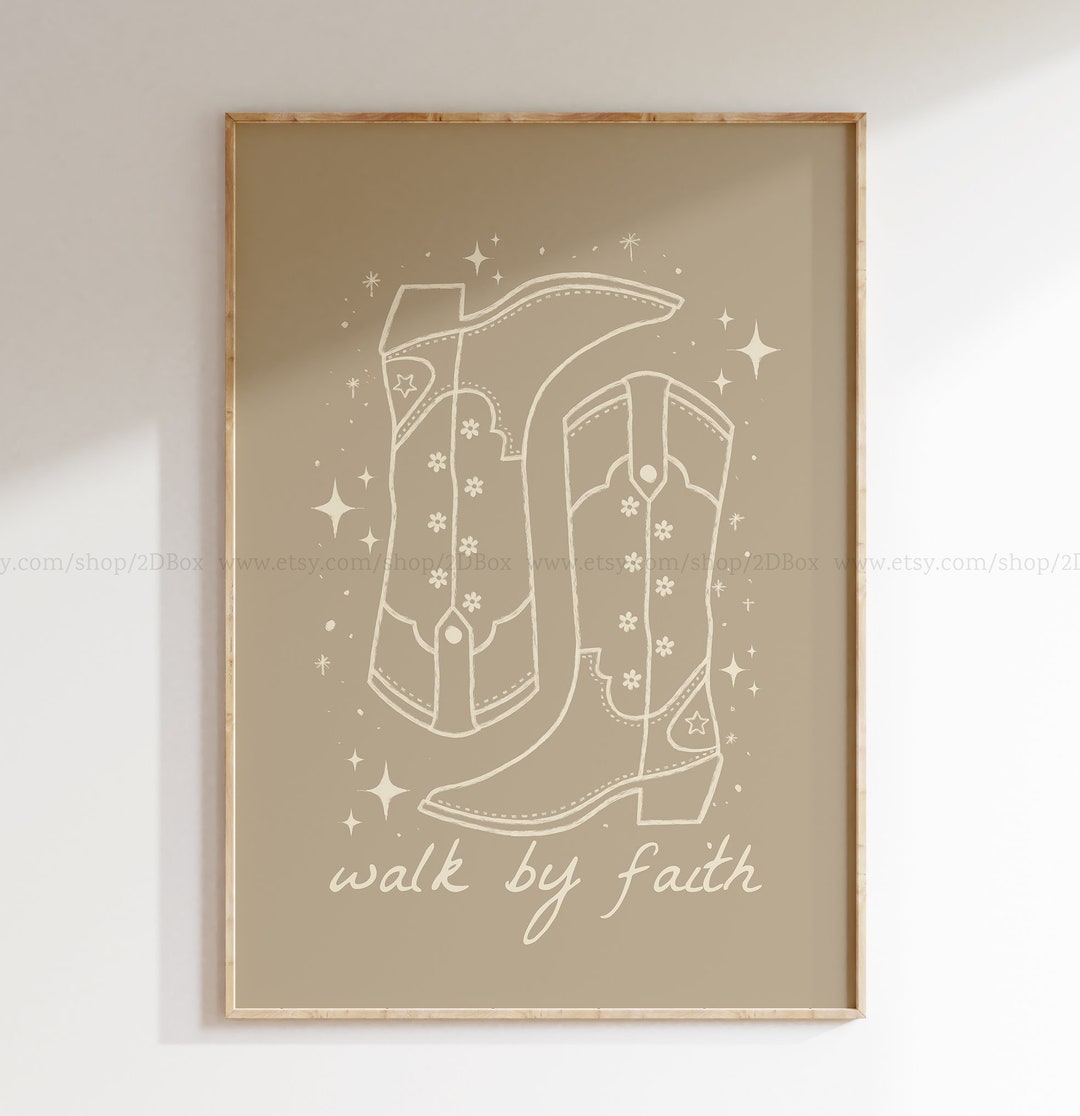 Western Bible Beige Poster for Trendy Dorm Room Modern Christian Wall ...