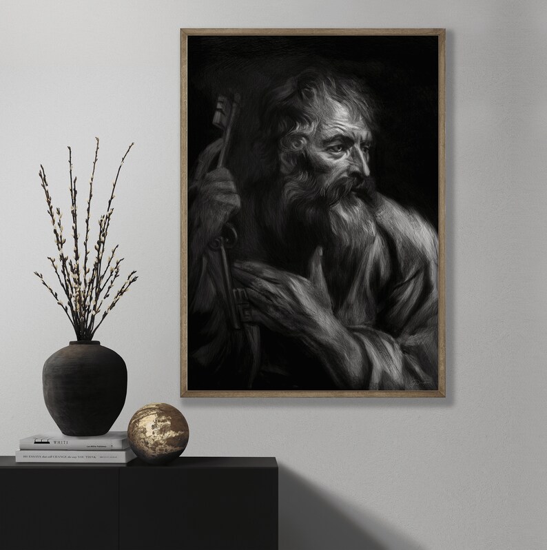 Saint Peter the Apostle Portrait | Modern Christian Wall Art | Old Man ...