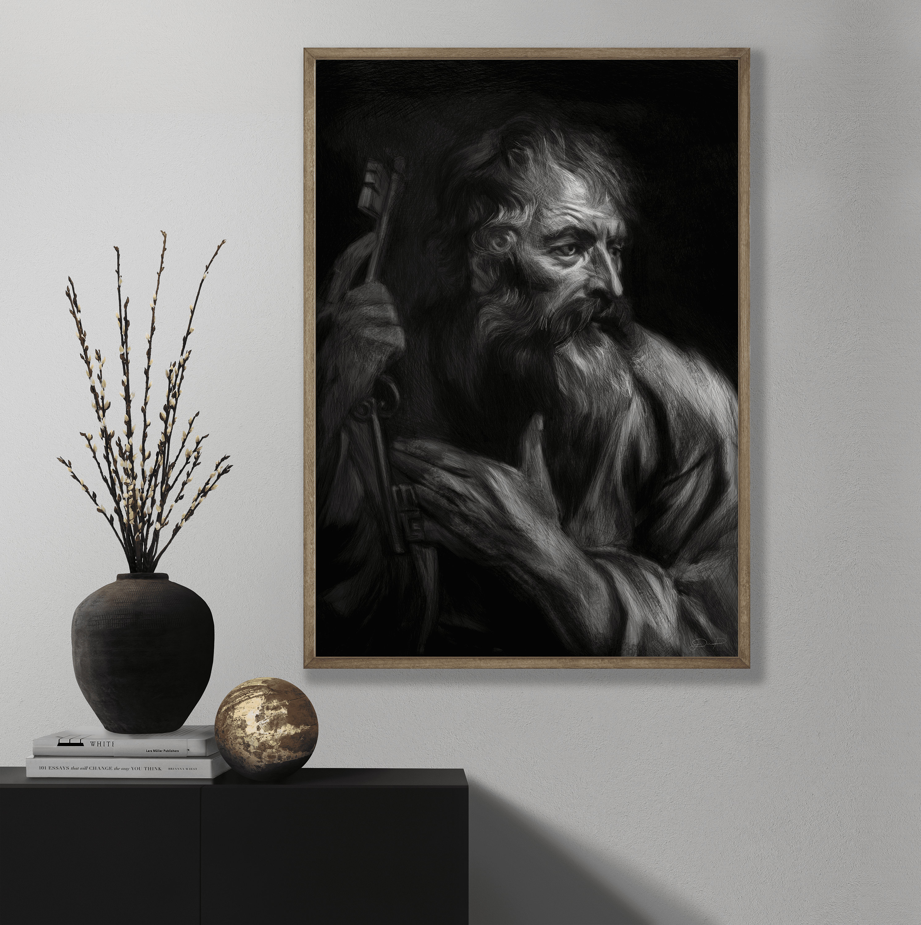 Saint Peter the Apostle Portrait | Modern Christian Wall Art | Old Man ...