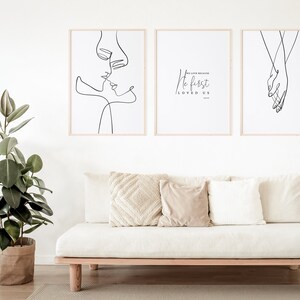 Christian Couple Line Art, Christian One Line Decor, Minimalist Modern ...