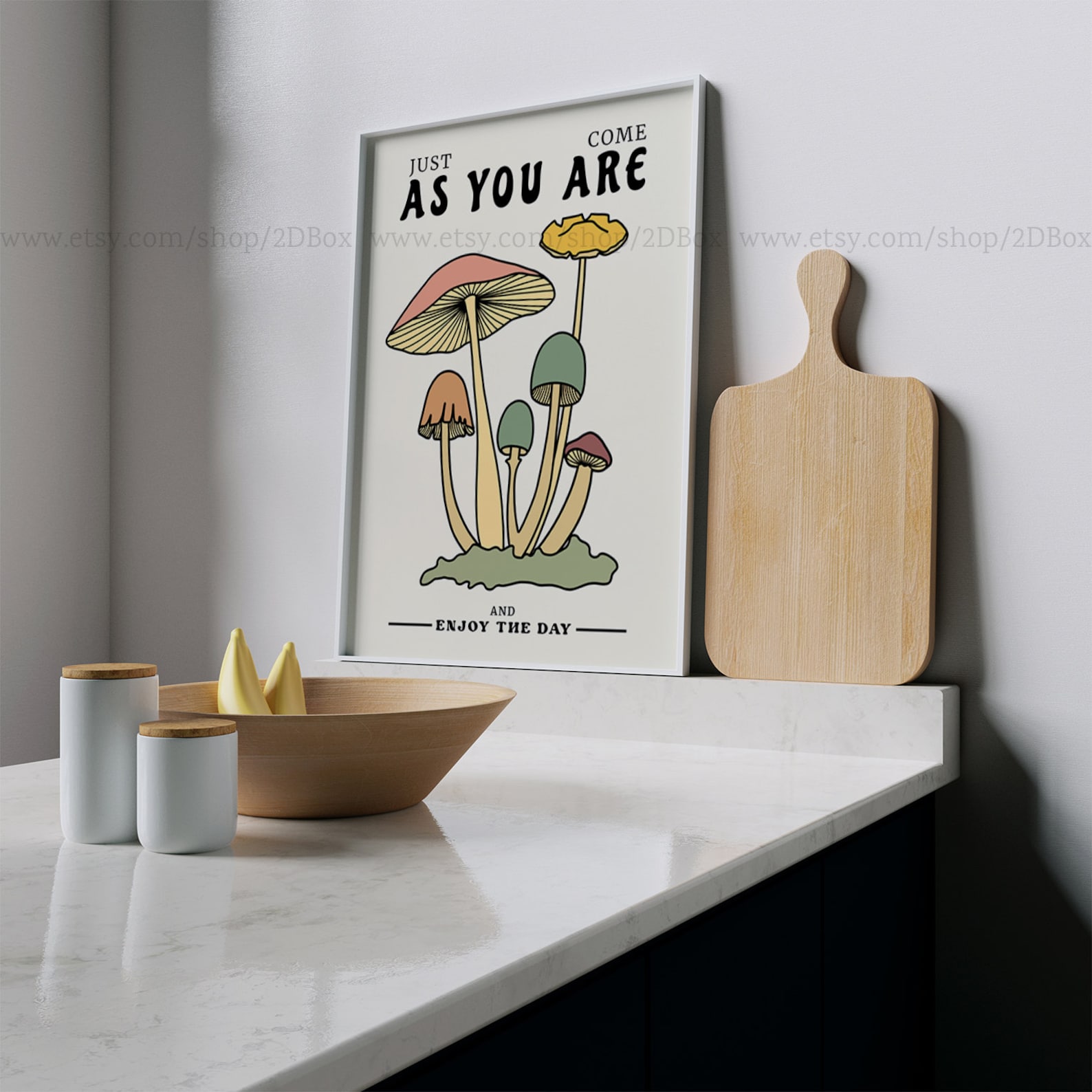Come as You Are Poster, Retro Mushrooms Wall Art, Encouraging Aesthetic ...