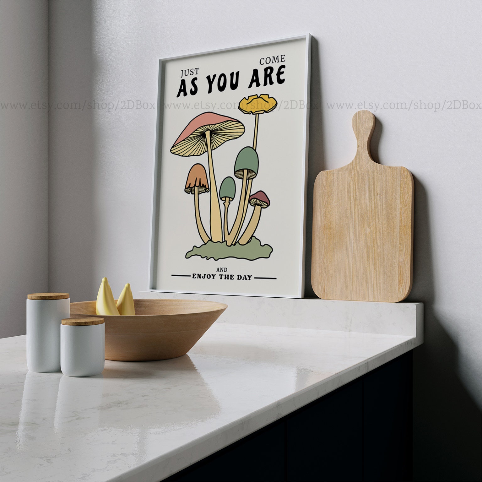 Come as You Are Poster Retro Mushrooms Wall Art Encouraging - Etsy