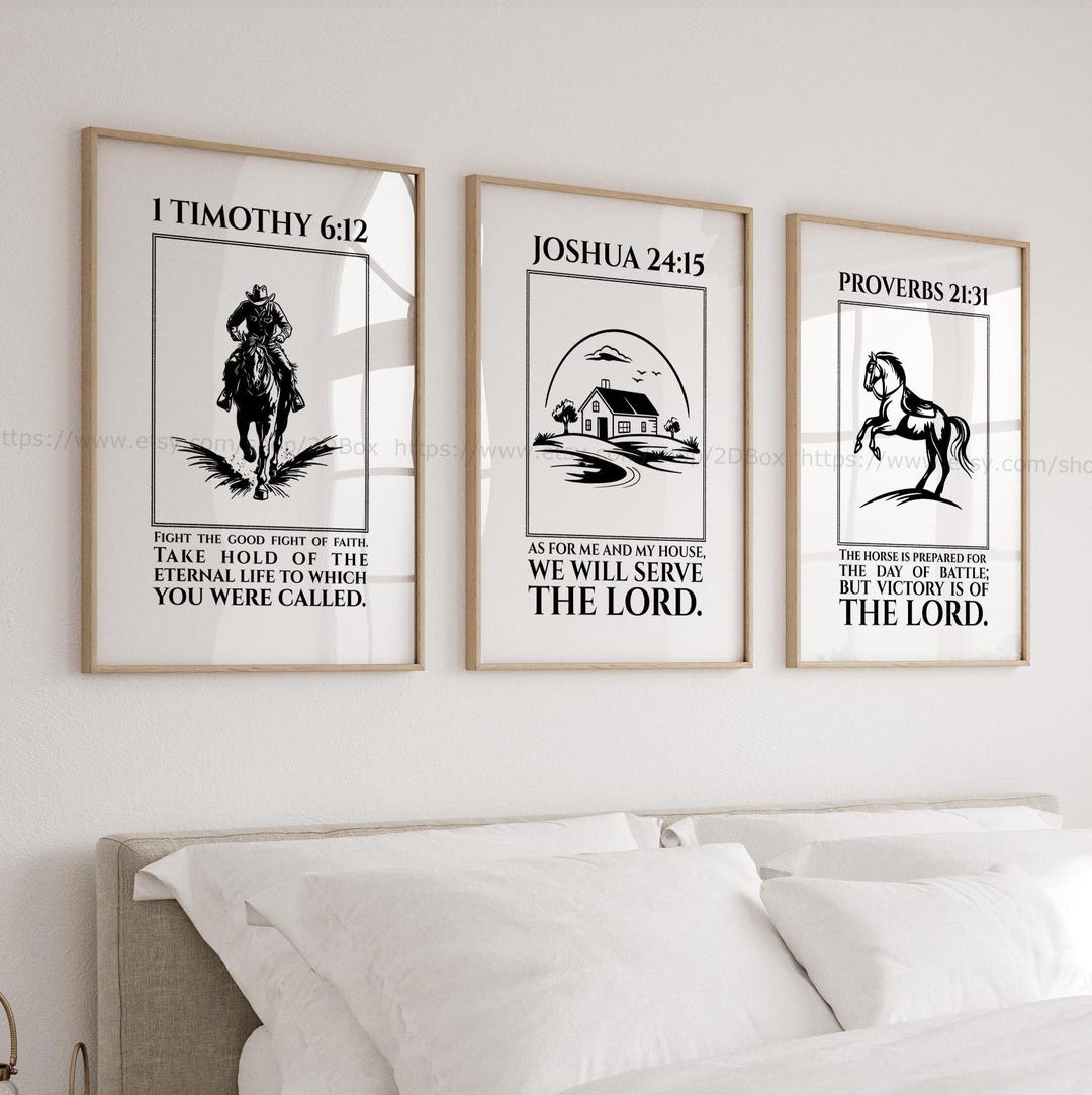 Black and White Western Scripture Prints Bold and Masculine Jesus ...