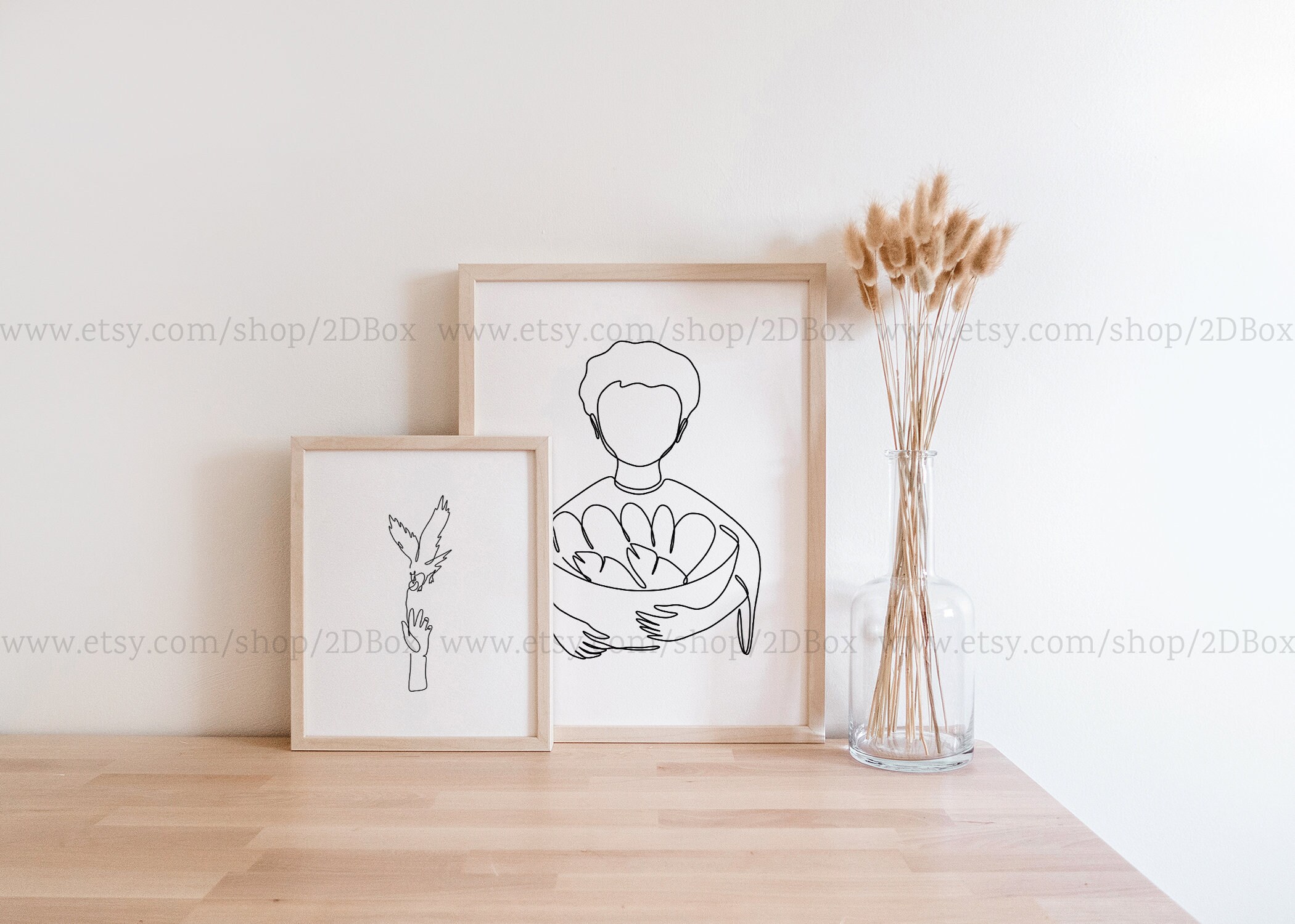 God's Provision Art, Elijah Fed by Ravens Print, Minimalist Christian ...