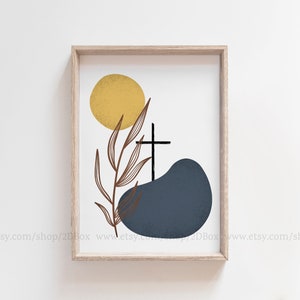 Abstract Christian Wall Art Set | Minimalist Religious Prints ...