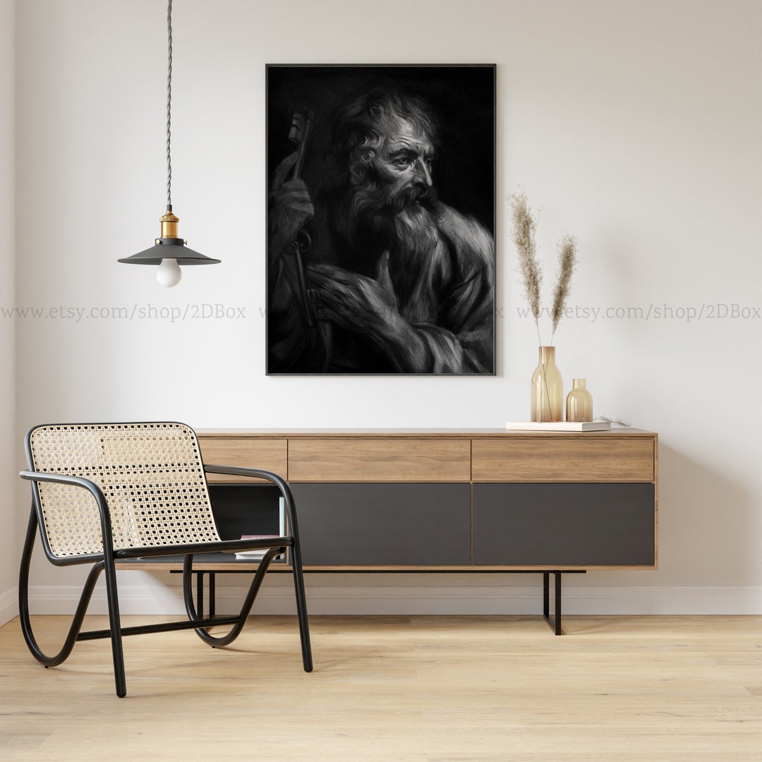 Saint Peter the Apostle Portrait | Modern Christian Wall Art | Old Man ...