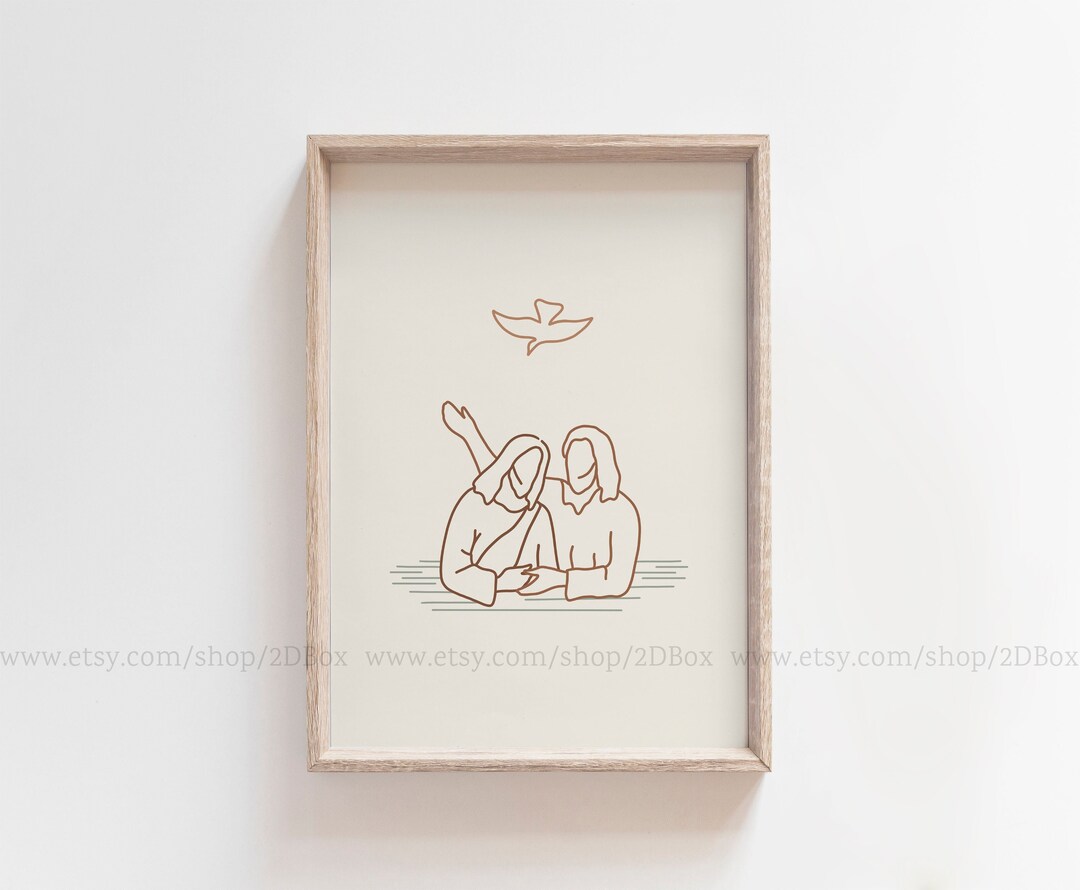 Boho Baptism Day Gift, Jesus Christ Baptism, Neutral Minimalist ...