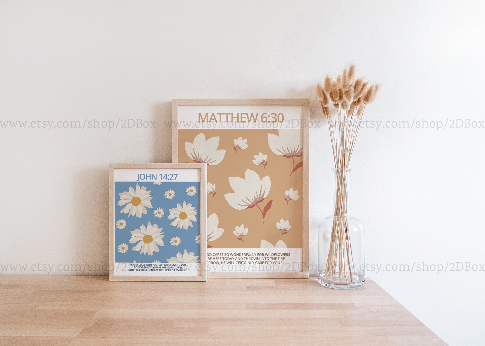 Matthew 6:30 Poster, Floral Christian Decor, Orange Bible Verse ...