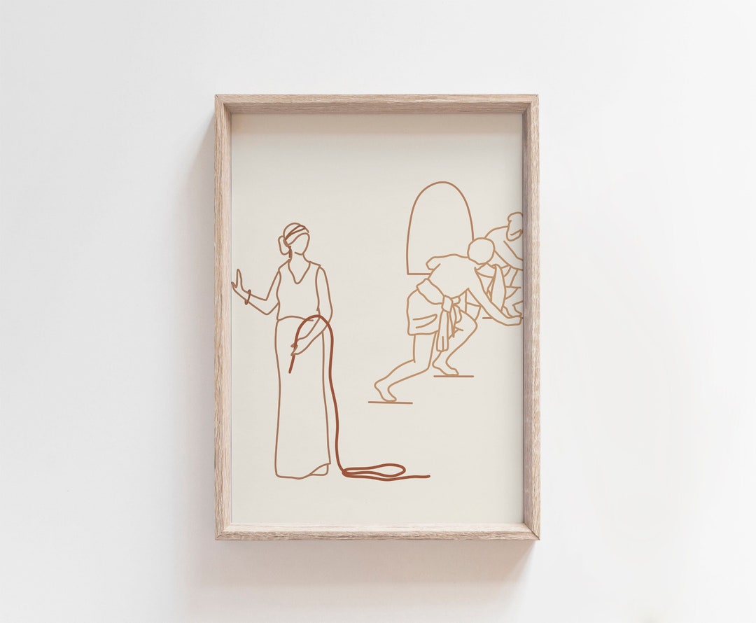 Rahab Line Art, Woman of the Bible, Christian Print, Bible Story ...