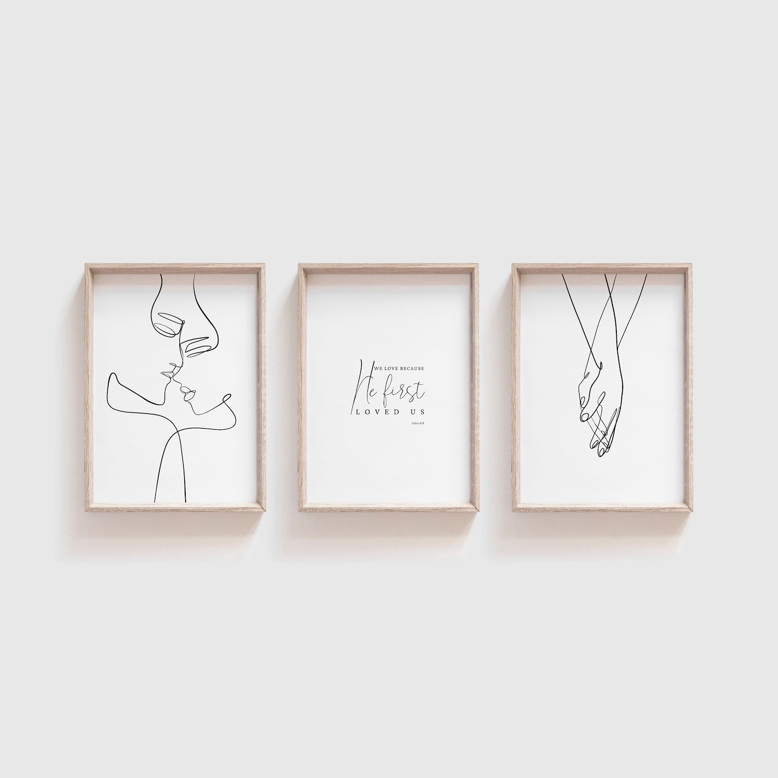 Christian Couple Line Art, Christian One Line Decor, Minimalist Modern ...