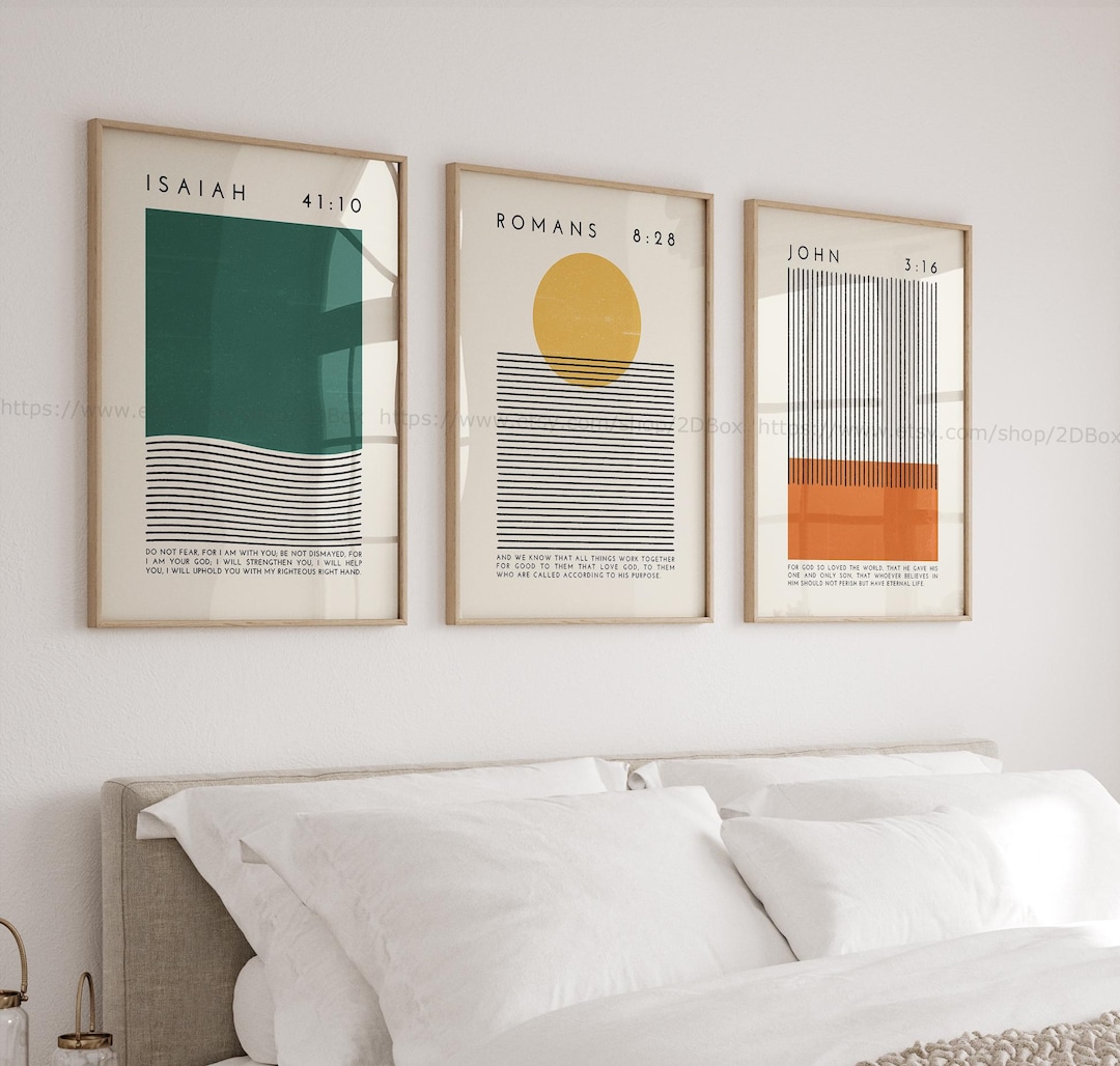 3 Piece Christian Wall Art Modern Christian Art Christian Office Decor ...
