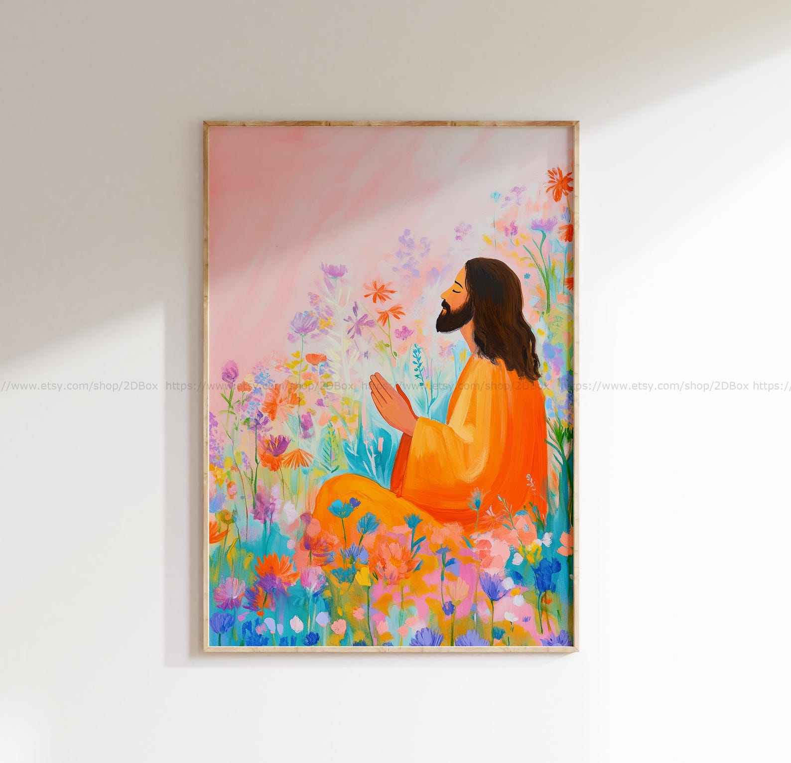 Modern Jesus Wall Art Colorful Bright Faith Painting Jesus Christ in ...