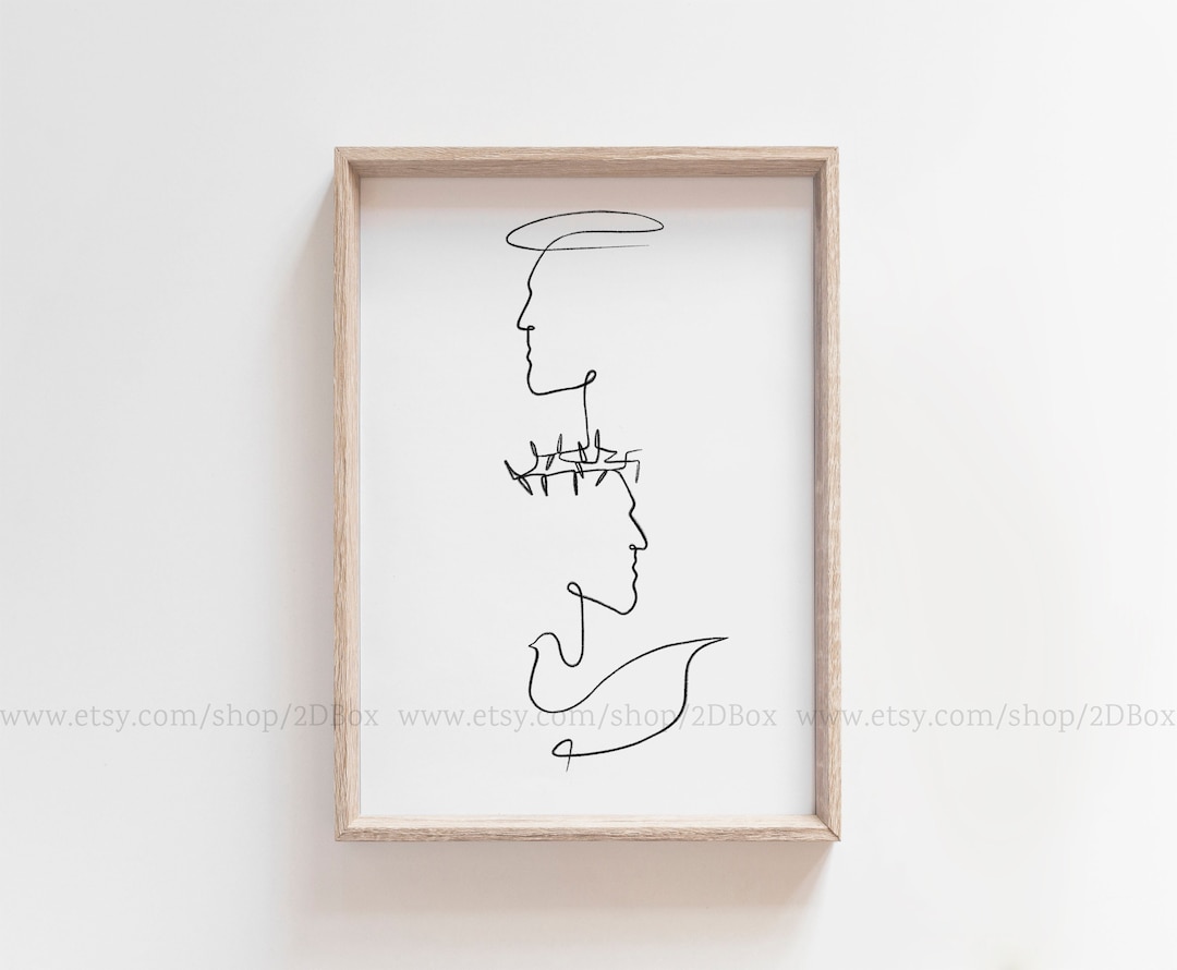 Holy Trinity Line Art, Christian Prints, Father Spirit Son, Christian ...