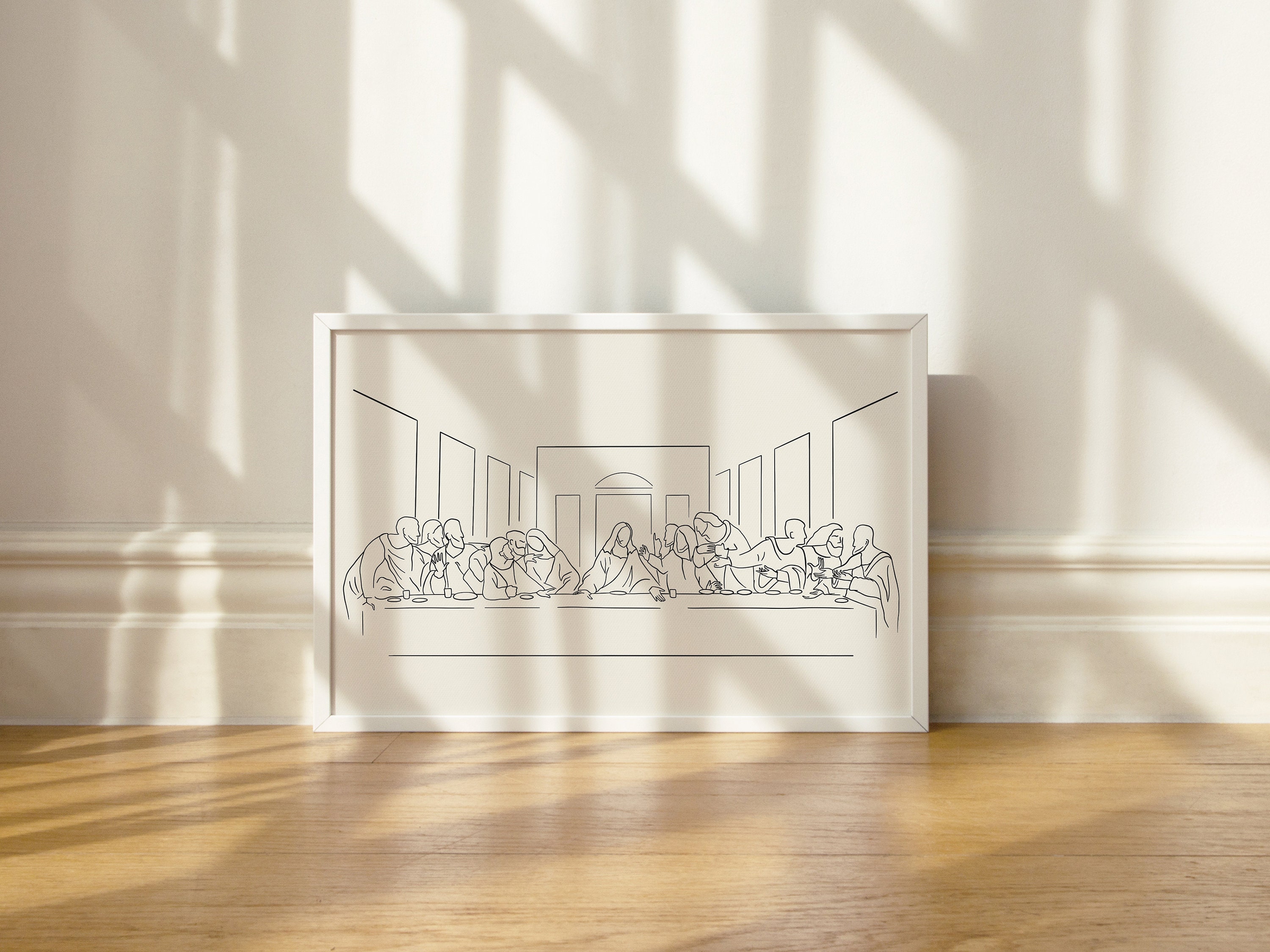 The Last Supper Line Art Jesus Line Art Christian Printable | Etsy