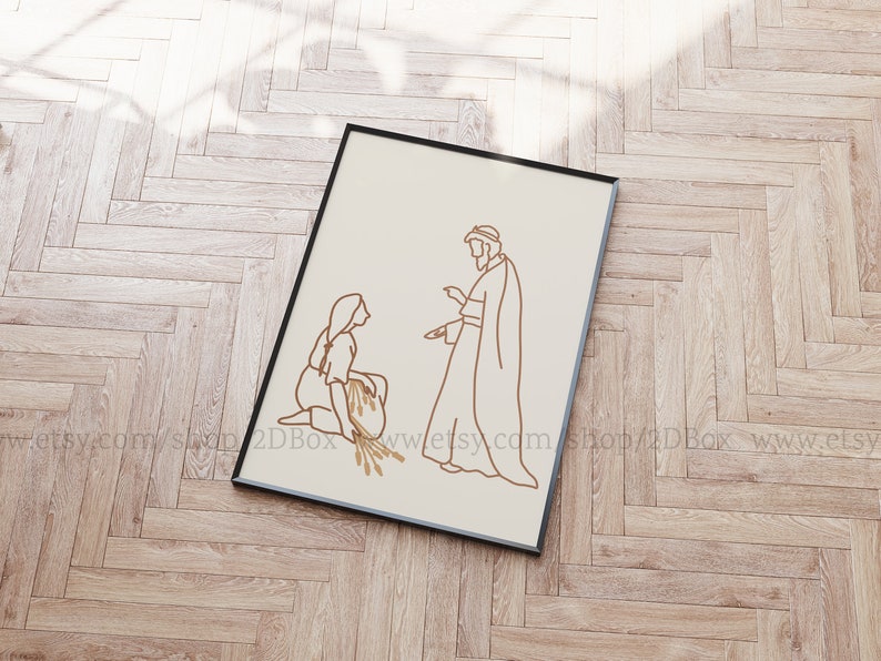 Ruth and Boaz Illustration Bible Stories Printable Art - Etsy